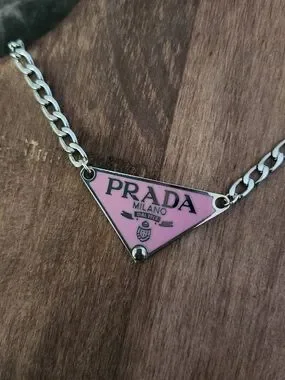 Jewelry | Upcycled Pink Triangle Logo Necklace | Poshmark
